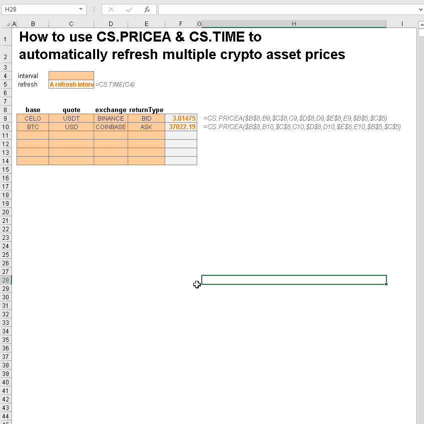 How To Automatically Refresh Cryptosheets Custom Functions Data In 